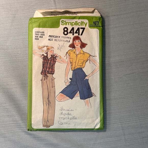 Simplicity | Other | 978 Simplicity Vintage Sewing Pattern 8447 Misses ...